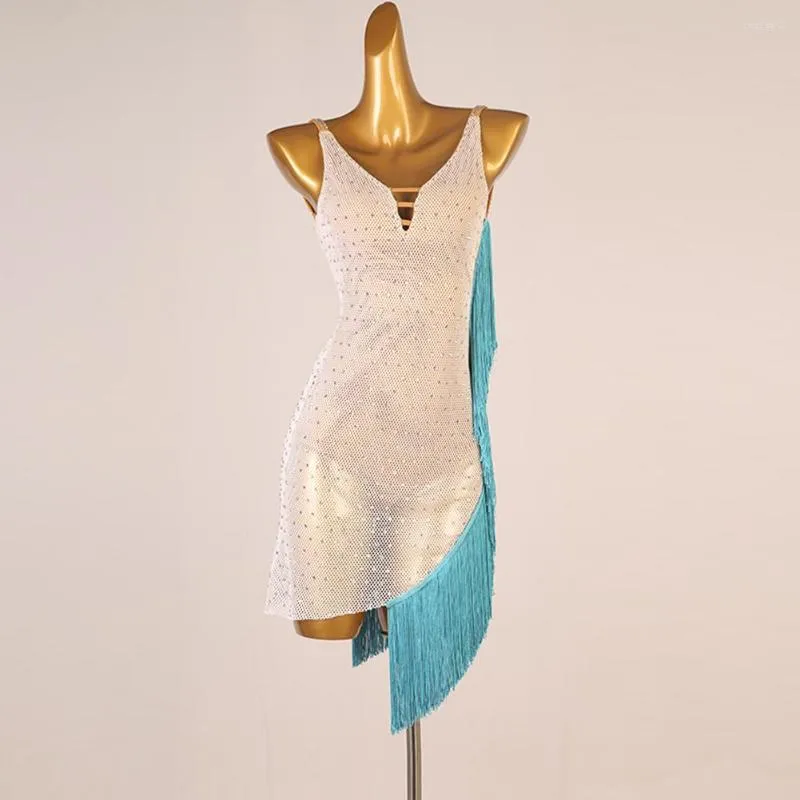 DHgate.com:Alluring See-through Backless Tassel Latin Dance Dress for ...