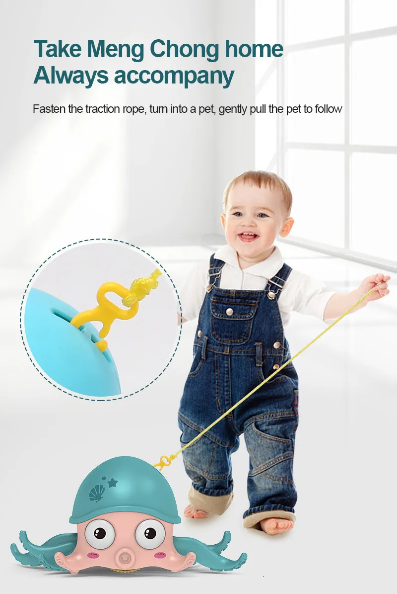 DHgate.com:Octopus Bath Toy for Toddlers, Pulling Line Clockwork ...