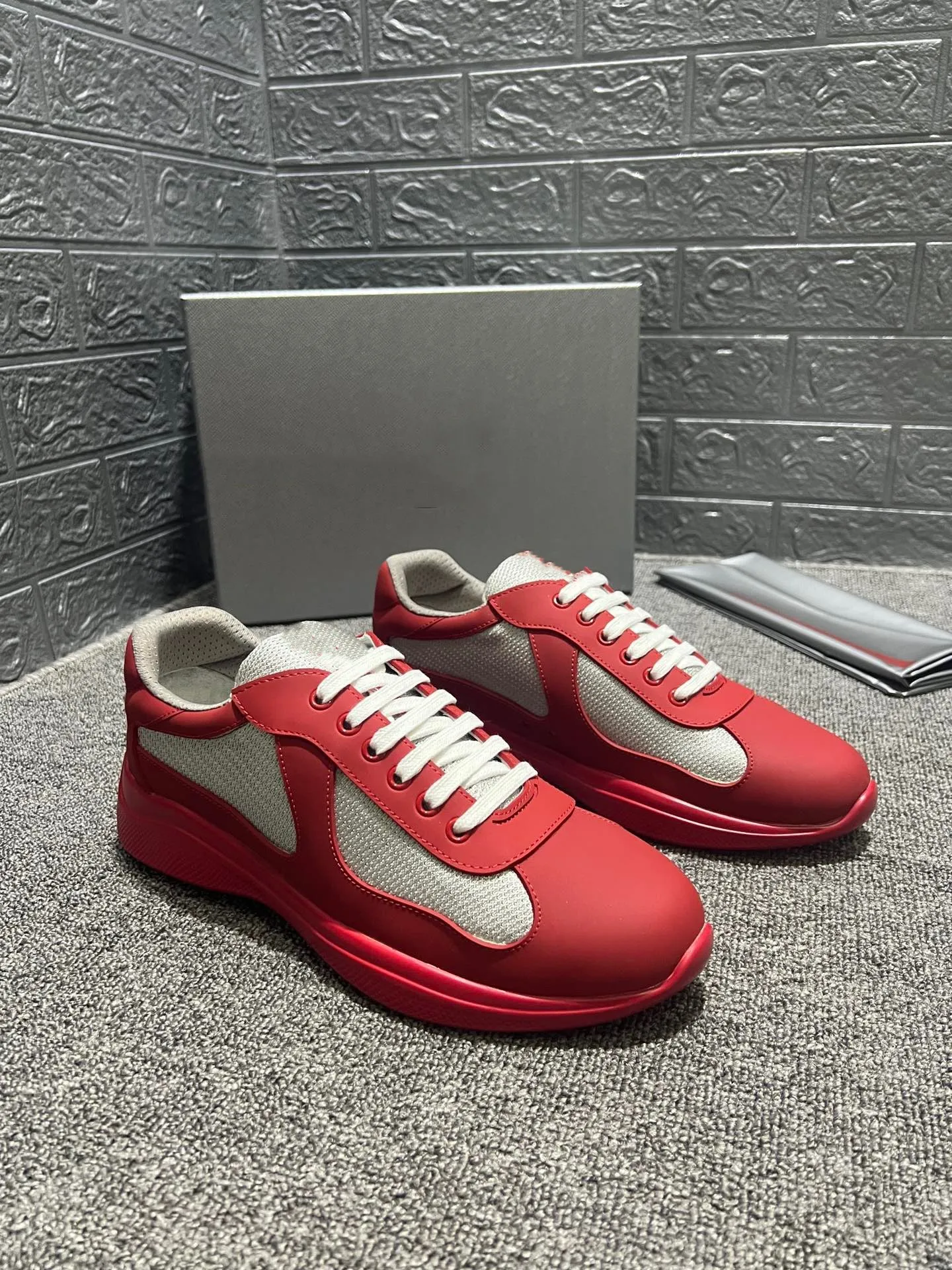 Systeme Glossy Leather Sneakers Combine Bike Fabric And Suede Elements ...