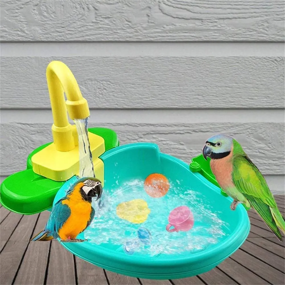 DHgate.com:Multifunctional Bird Bath Tub with Faucet, Parrots Parakeet ...