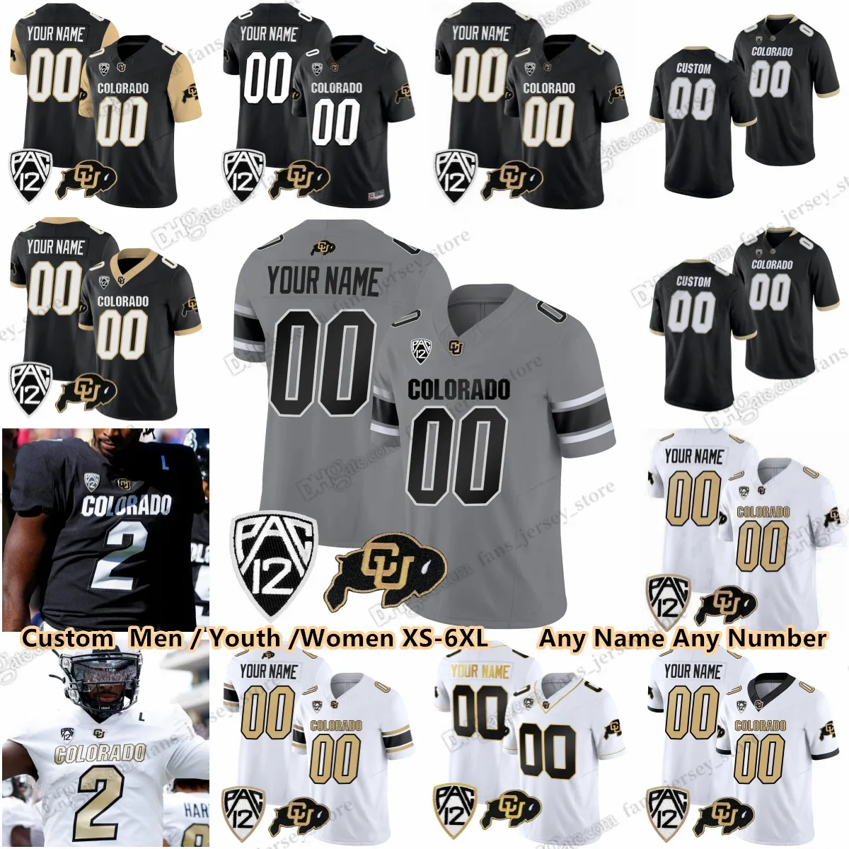 NCAA Colorado Buffaloes College Football Jerseys Shedeur Sanders ...
