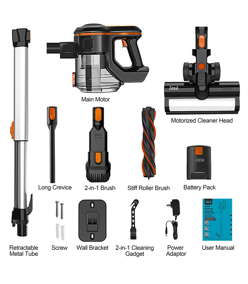 ₩1,062,821에서 Inse S600 무선 진공 청소기 250W 모터 23KPA 스틱 진공 청소기 45 분 런타임 핸드 헬드 ...