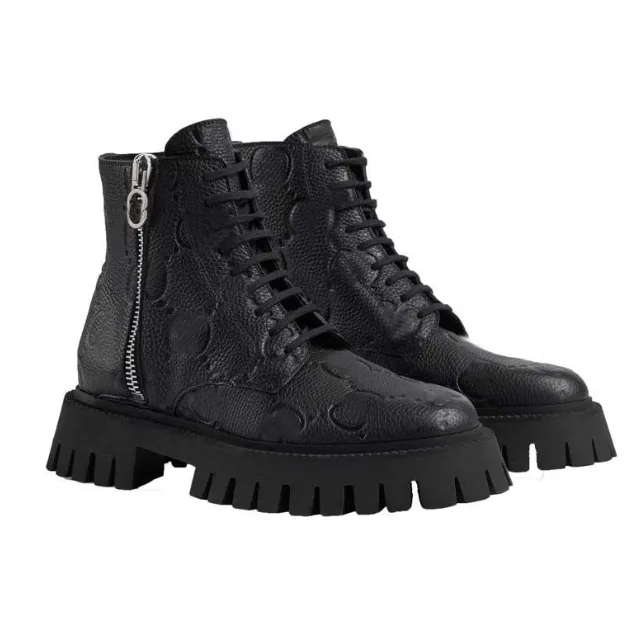 Matelasse Designer Martin Boots For Women Winter Chunky Buckle Chelsea ...