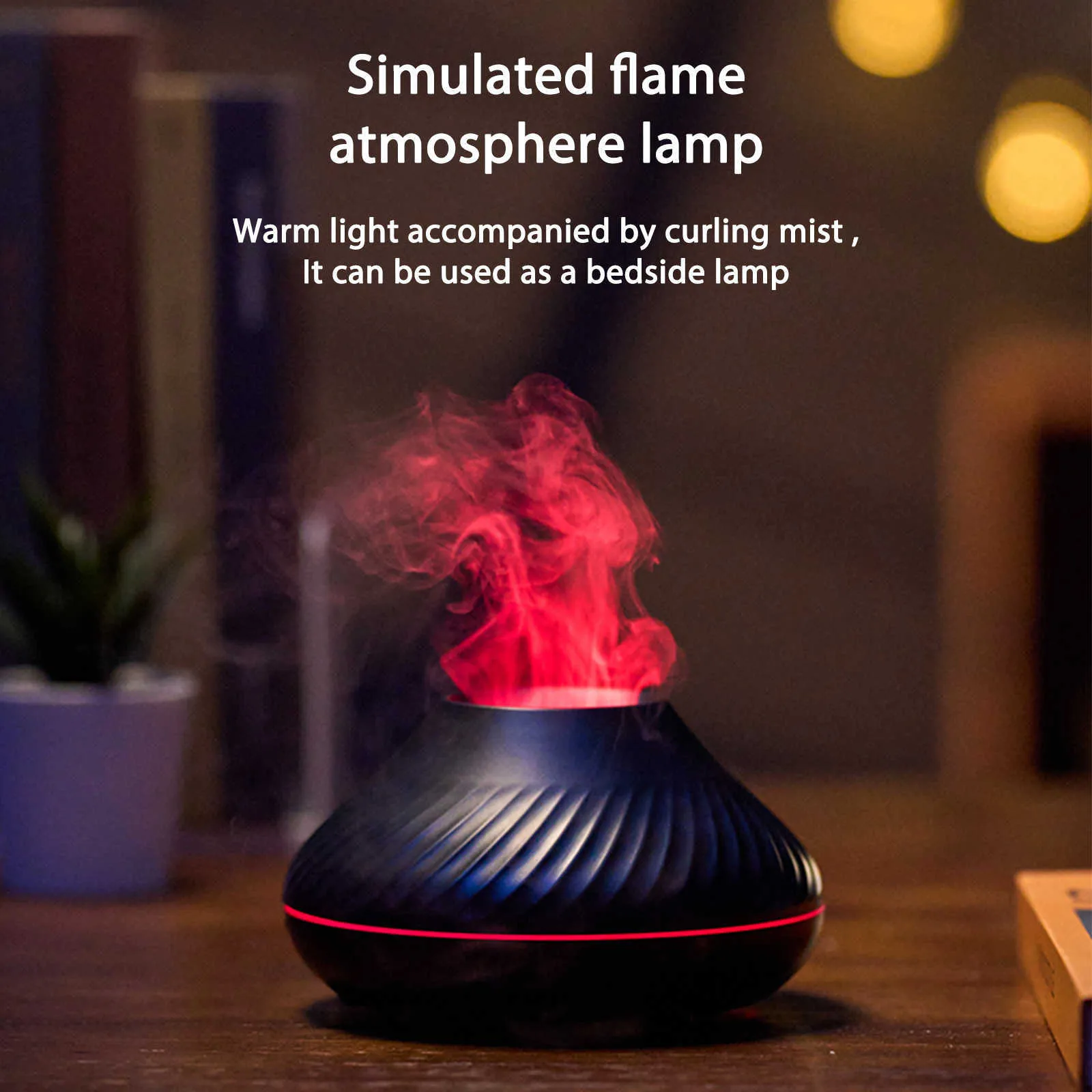 Flame Effect Humidifier: Essential Oil Diffuser with LED Night Light ...