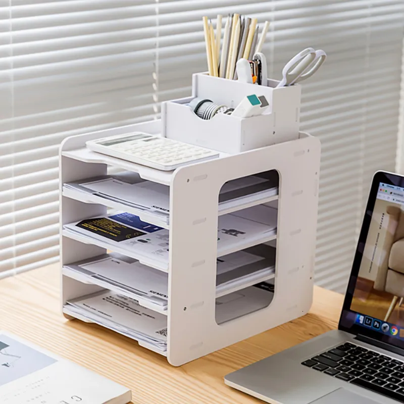 5-Layer Desktop File Organizer - Multifunction Document Tray, Paper ...