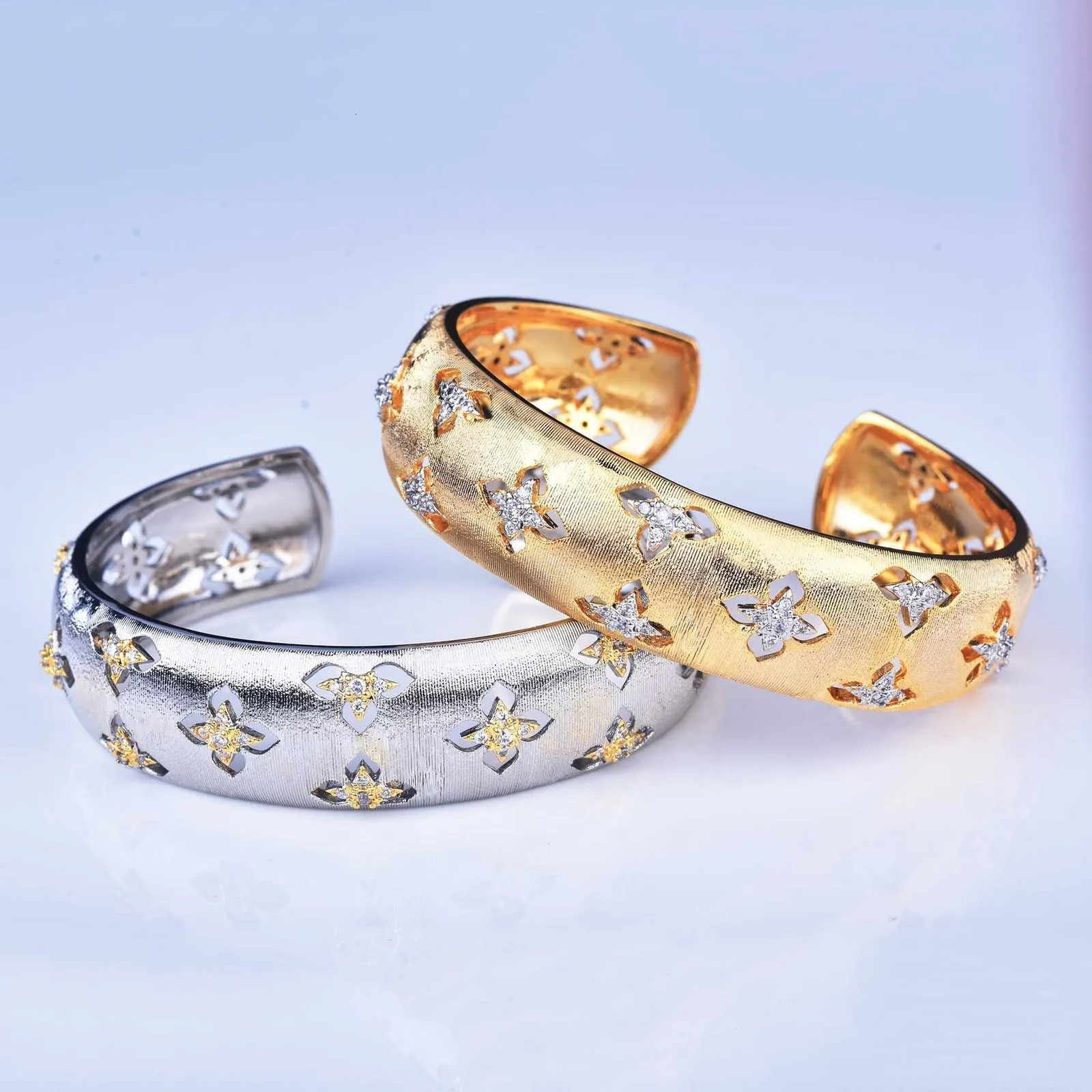 Bangle Jewelry Set: Italian Handmade Wire Drawing Royal Retro Style ...