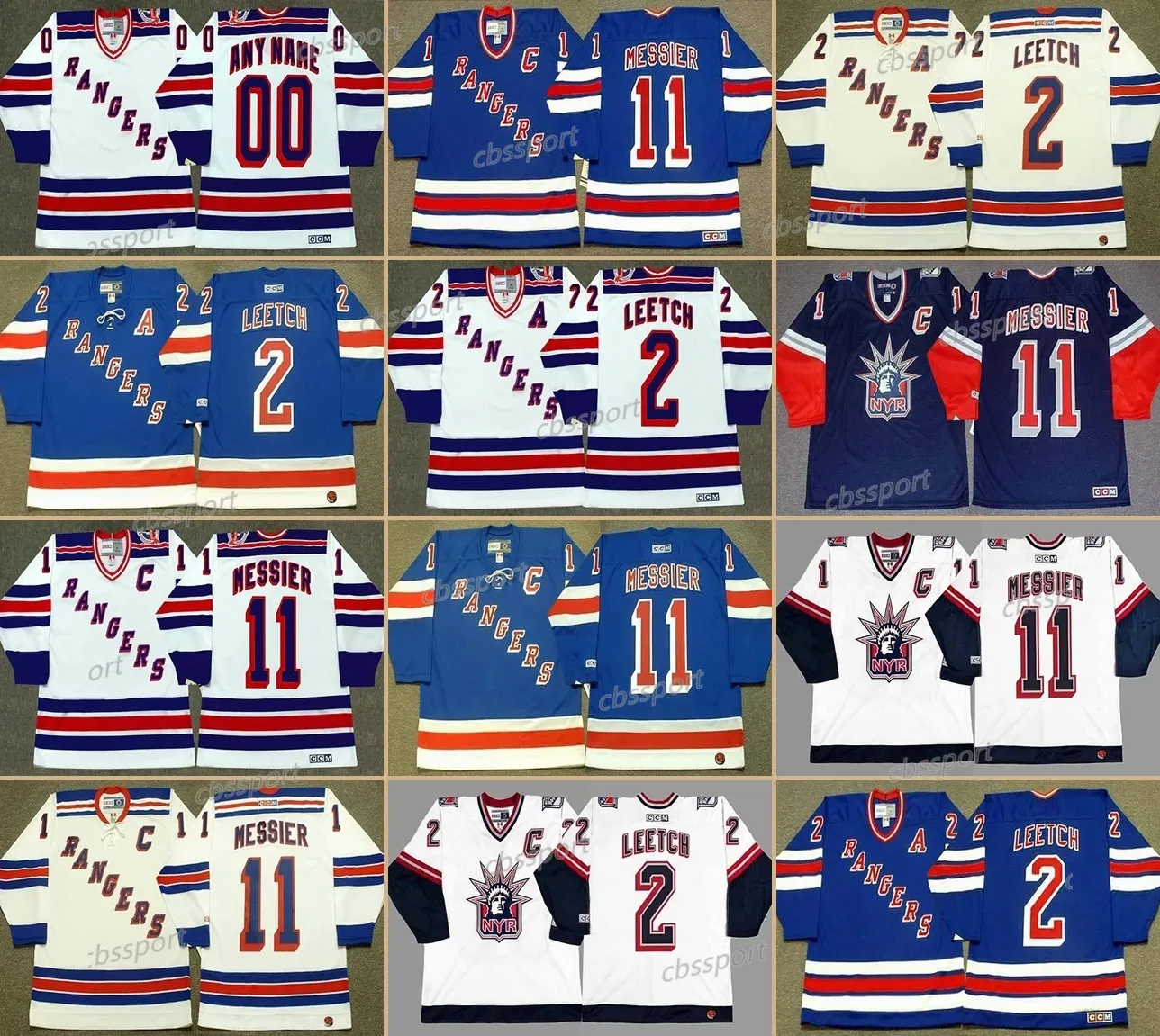 Custom Throwback Rangers Vintage Hockey Sweaters In Royal Blue, Navy ...