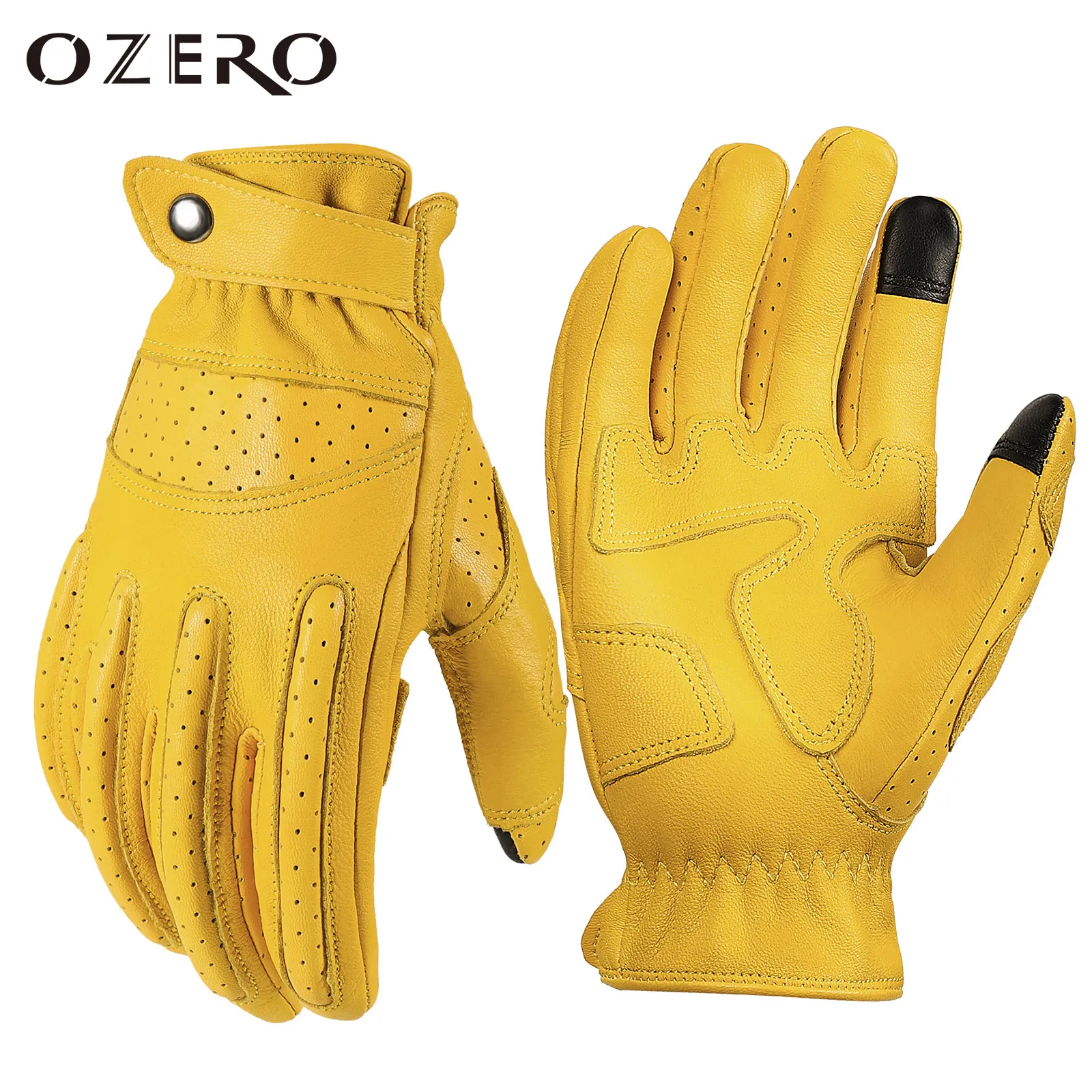 OZERO Men's Five Finger leather gloves - Touchscreen Compatible for ...