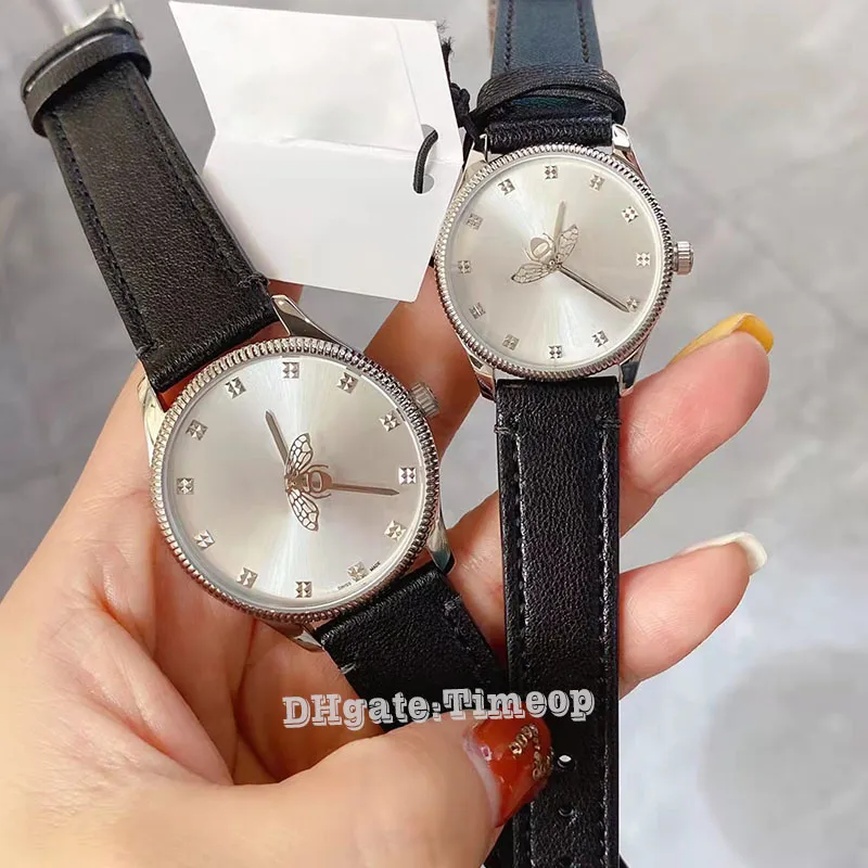 Designer Quartz Couples Wristwatch For Women And Men Gold Bee Tick ...