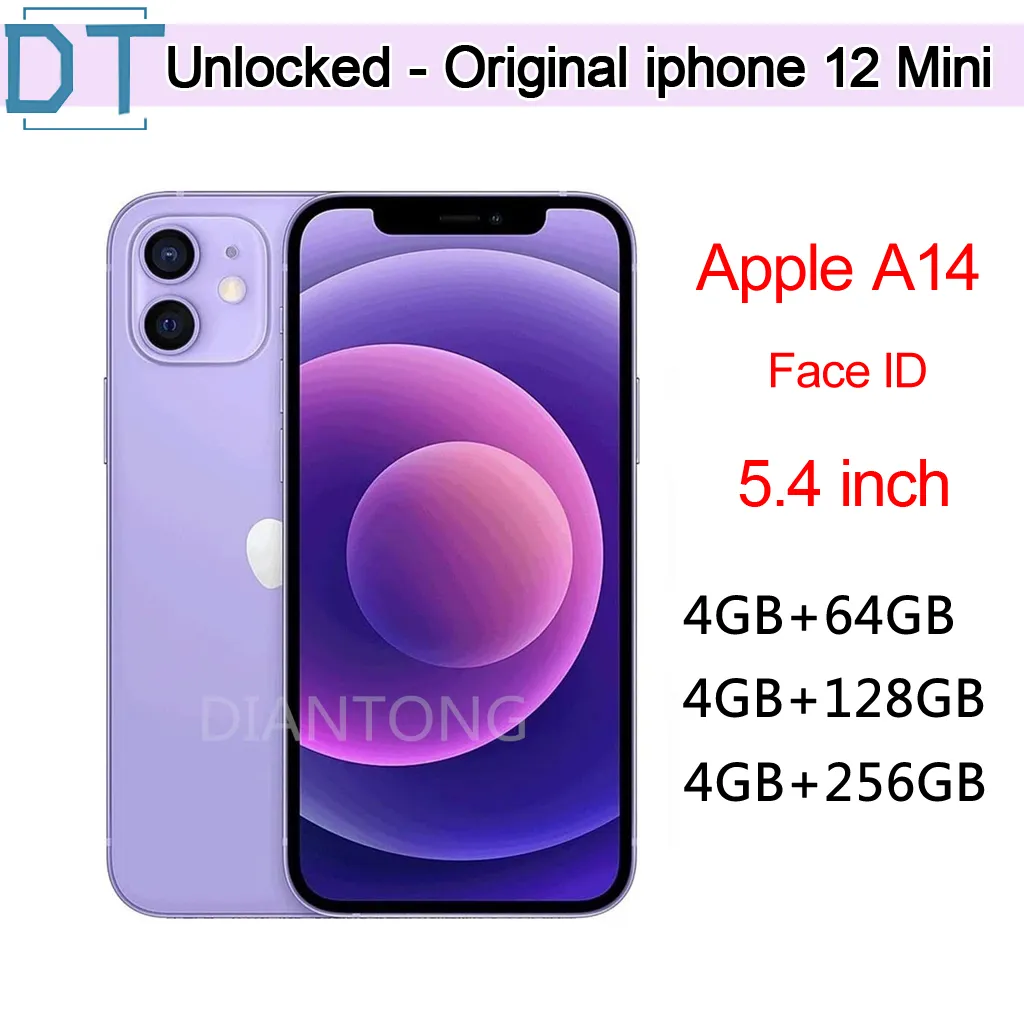 Unlocked Apple 12 mini - 100% Original, 5.4" OLED Display, Face ID, NFC ...