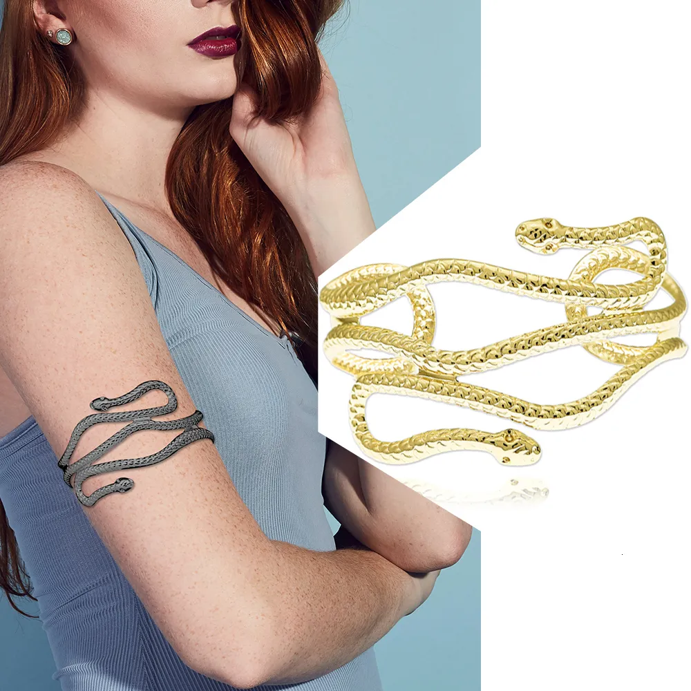 Bohemian Snake Arm Cuff Bangle - Wide Swirl Armlet for Women & Men ...
