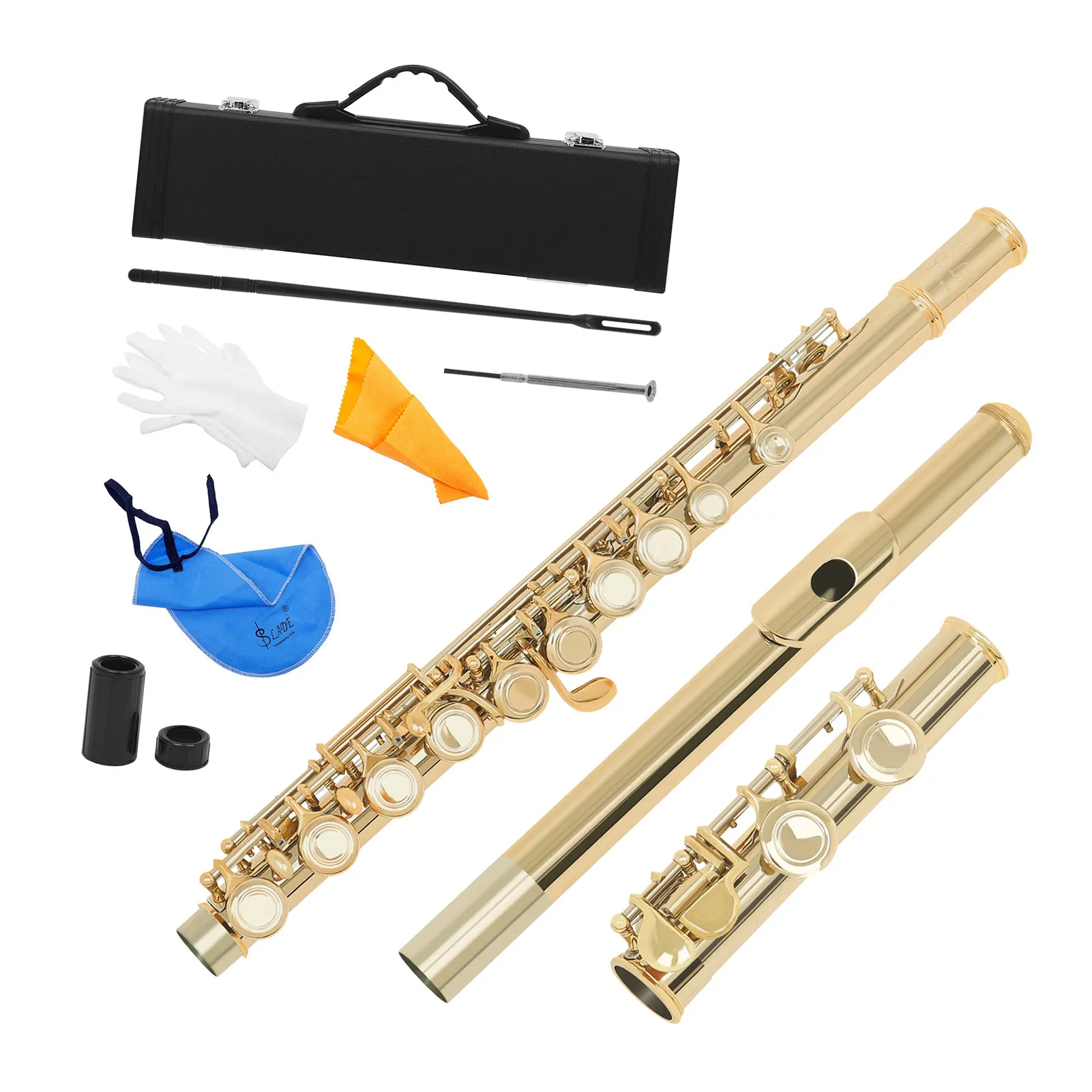Professional C Key Flute - Nickel Plated Cupronickel 16 Hole Instrument ...