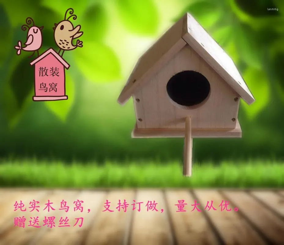 DHgate.com:DIY Outdoor Wooden Birdhouse Kit - Assemble Your Own Nesting ...