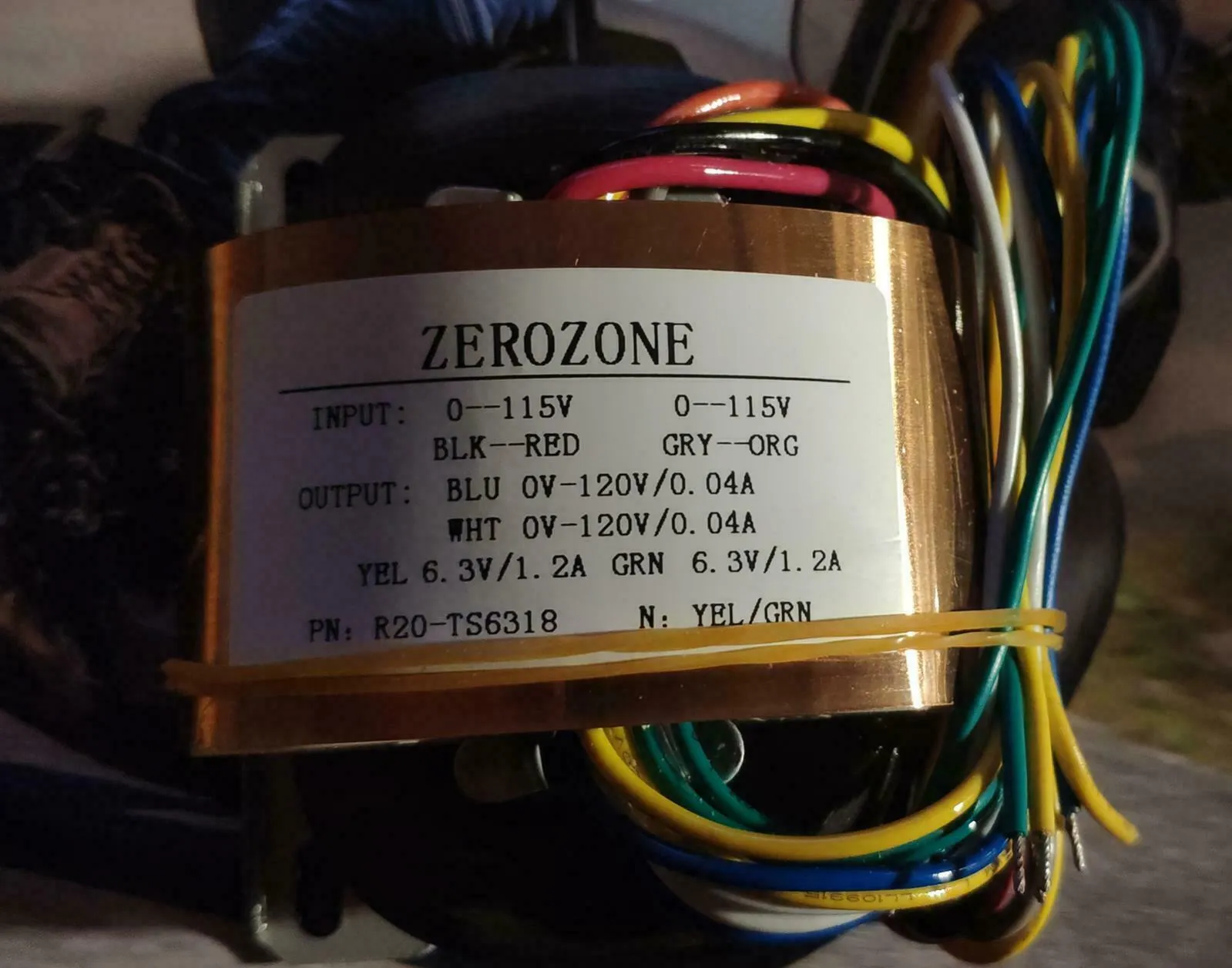 DHgate.com:30W R20-TS6318 Copper R-core Transformer, 120V +120V +6.3V ...