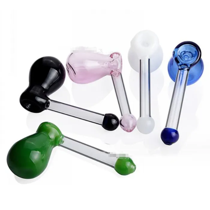 Colored Pyrex Glass Bubble Pipe Hand Spoon Oil Burner Pipes Dab Rigs ...