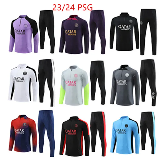 2023 2024 Psgs Tracksuit MBAPPE Kids And Men 23 24 Paris Training Suit ...