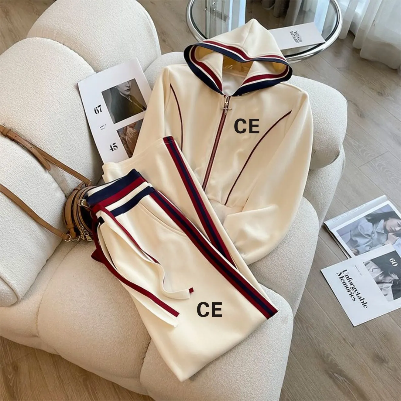 Designer Women's Two Piece Casual Suit With Long Sleeve Jacket And ...