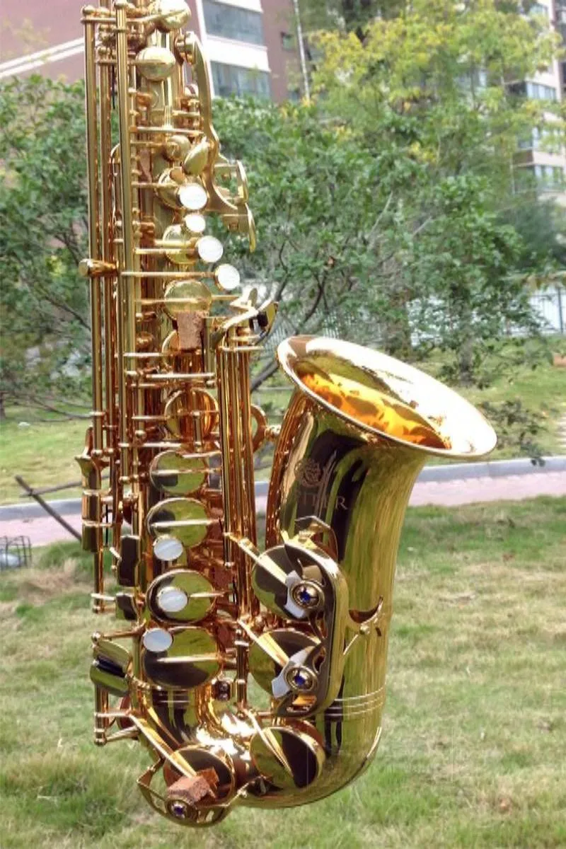 Alto Saxophone Eb - Gold Lacquer Brass Sax, Complete Kit: Case ...