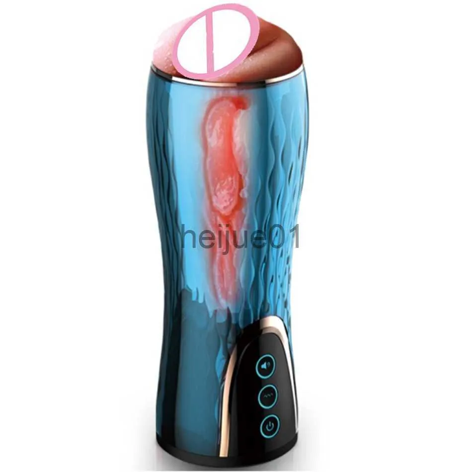 Masturbators Soft Rechargeable 6 Mode Automatic Sucking Heating Realistic Pussy Vagina Male ...