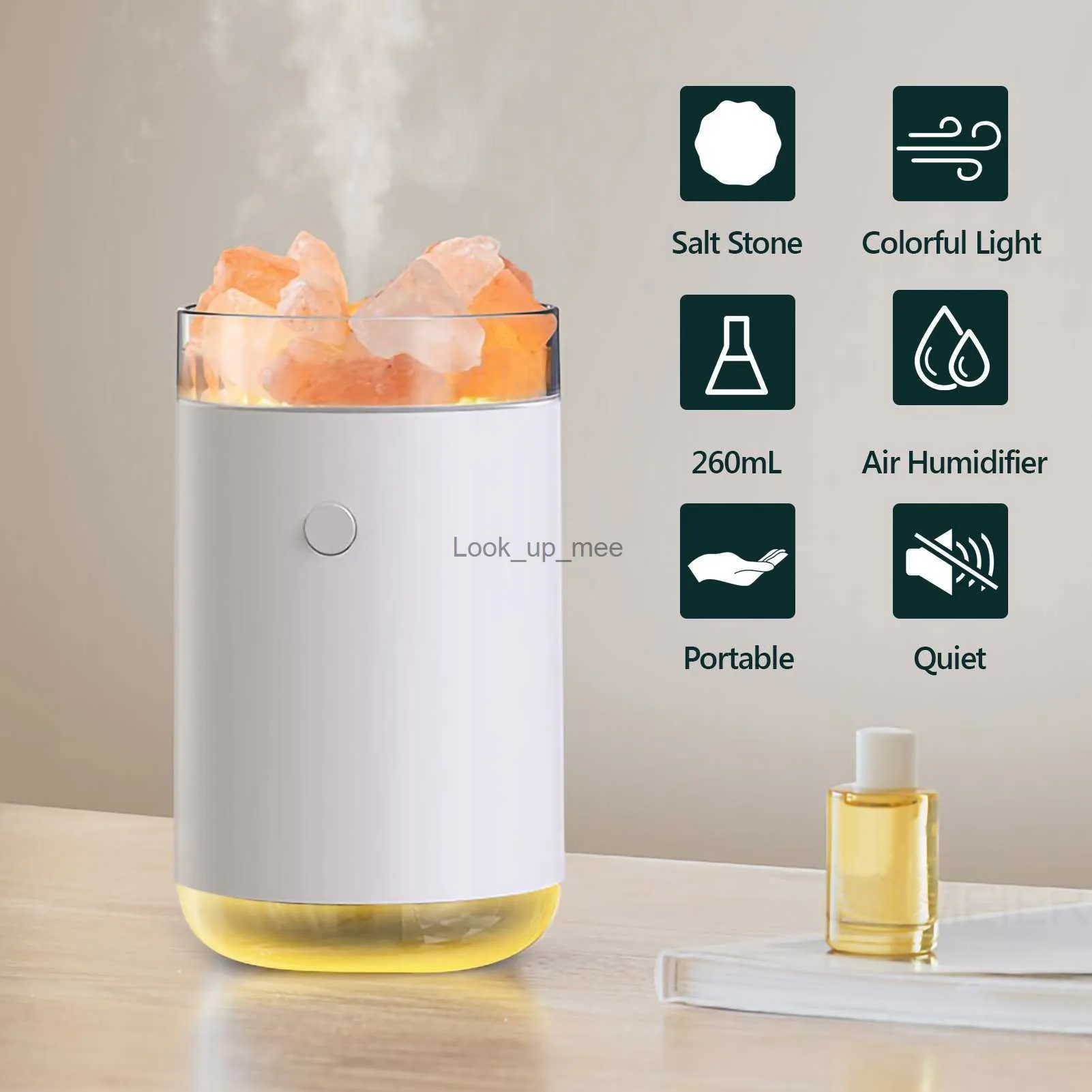 Crystal Aroma Humidifier with LED Light | USB Essential Oil Diffuser ...