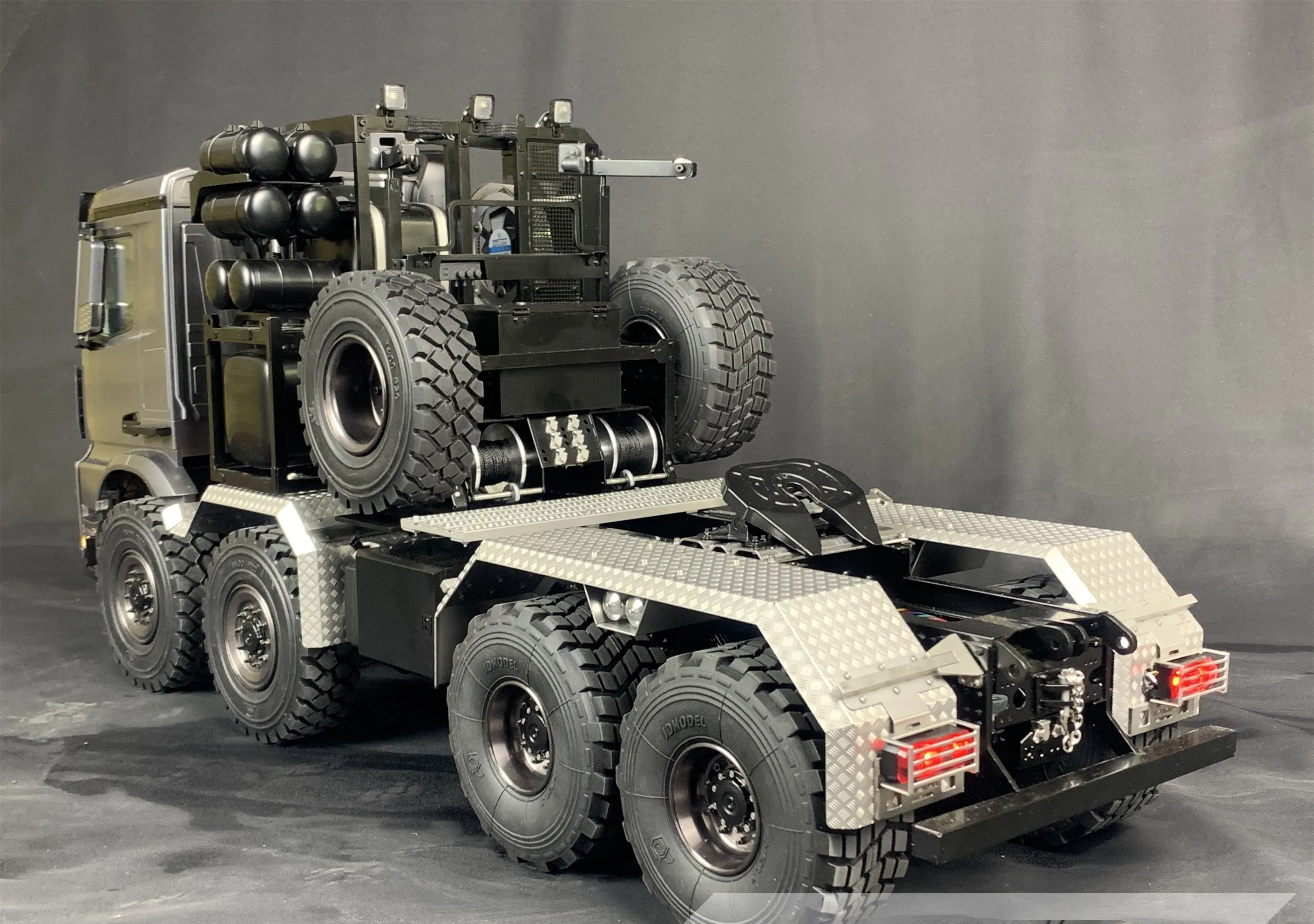 1/14 Scale RC Metal Heavy Duty Trailer RTR 8x8 Full Drive with Lock ...