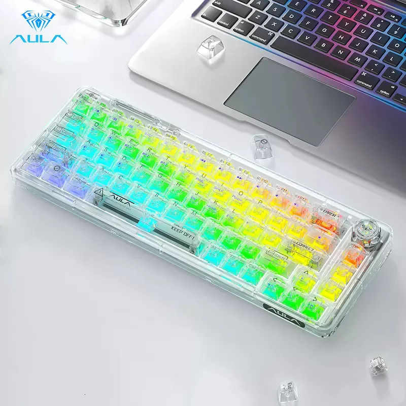 AULA F68 60% Compact Mechanical Keyboard: Wireless/Wired RGB Gaming ...