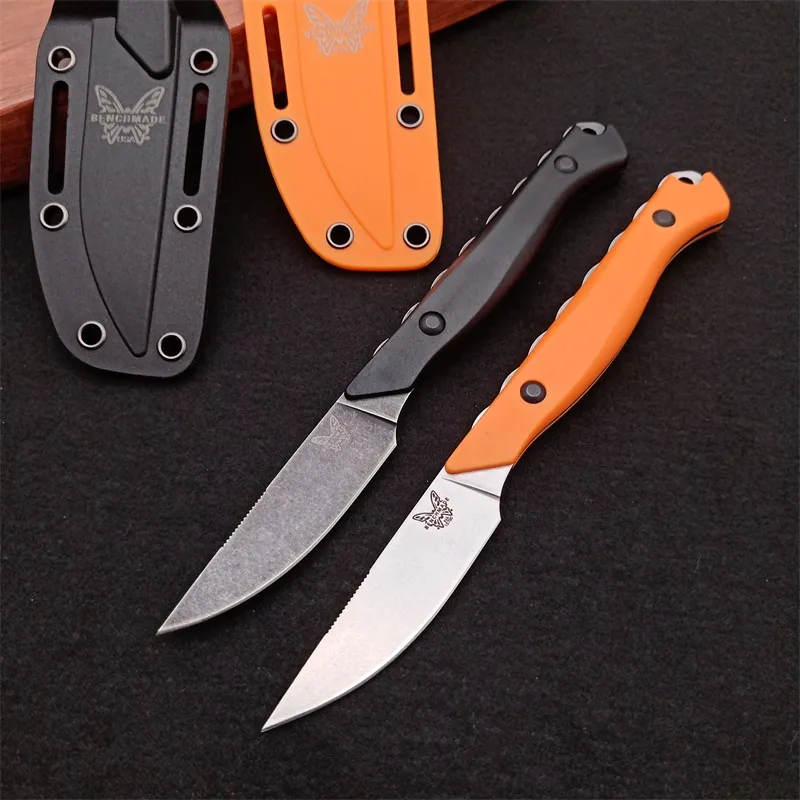 Benchmade 15700 Flyway Fixed Blade Knife 2.7 CPM 154 Satin Blade Orange ...