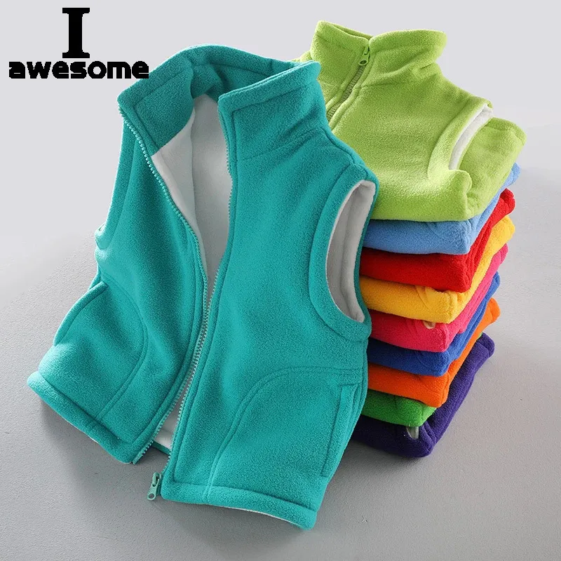 Kids Fleece Vest - Warm & Cozy Children's Sleeveless Jacket, Soft Polar ...