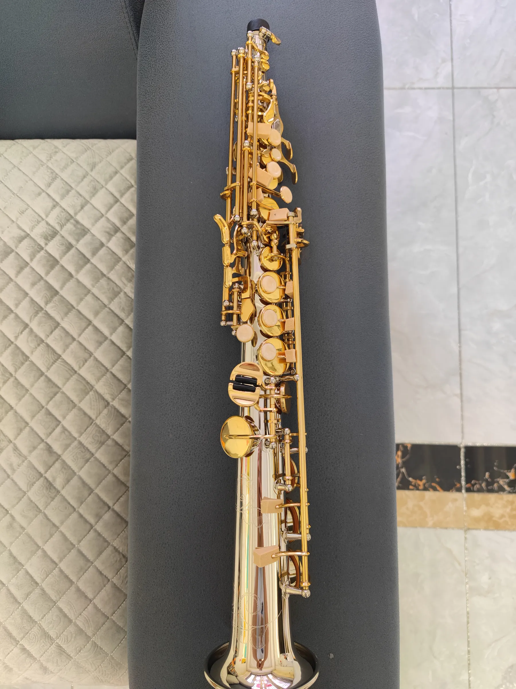 Professional Bb Saxophone - Gold Plated High-Pitched Sax Instrument ...