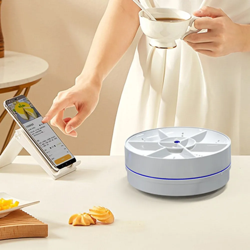 Portable Mini Dishwasher, 18W Ultrasonic Dish Washer, Wireless Bowl ...