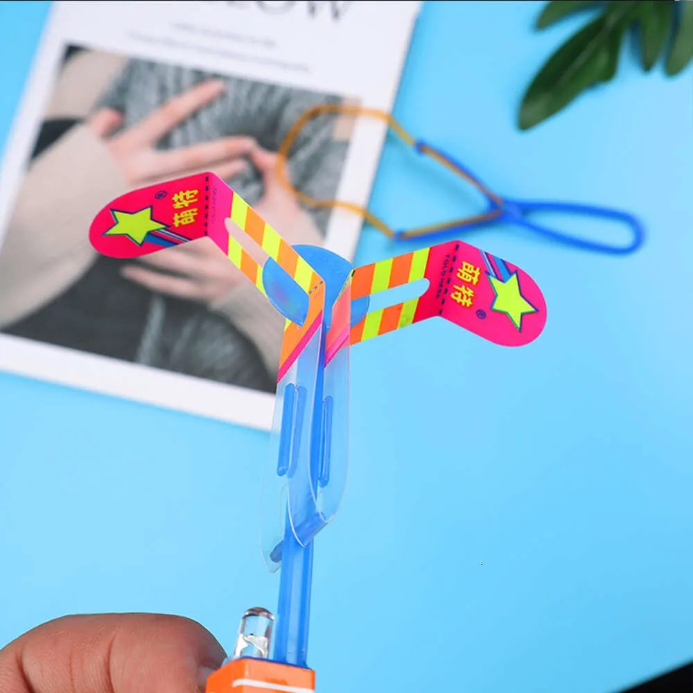 Led Light Arrow Helicopter Slingshot Ejection Flying Toy Kids Adult ...
