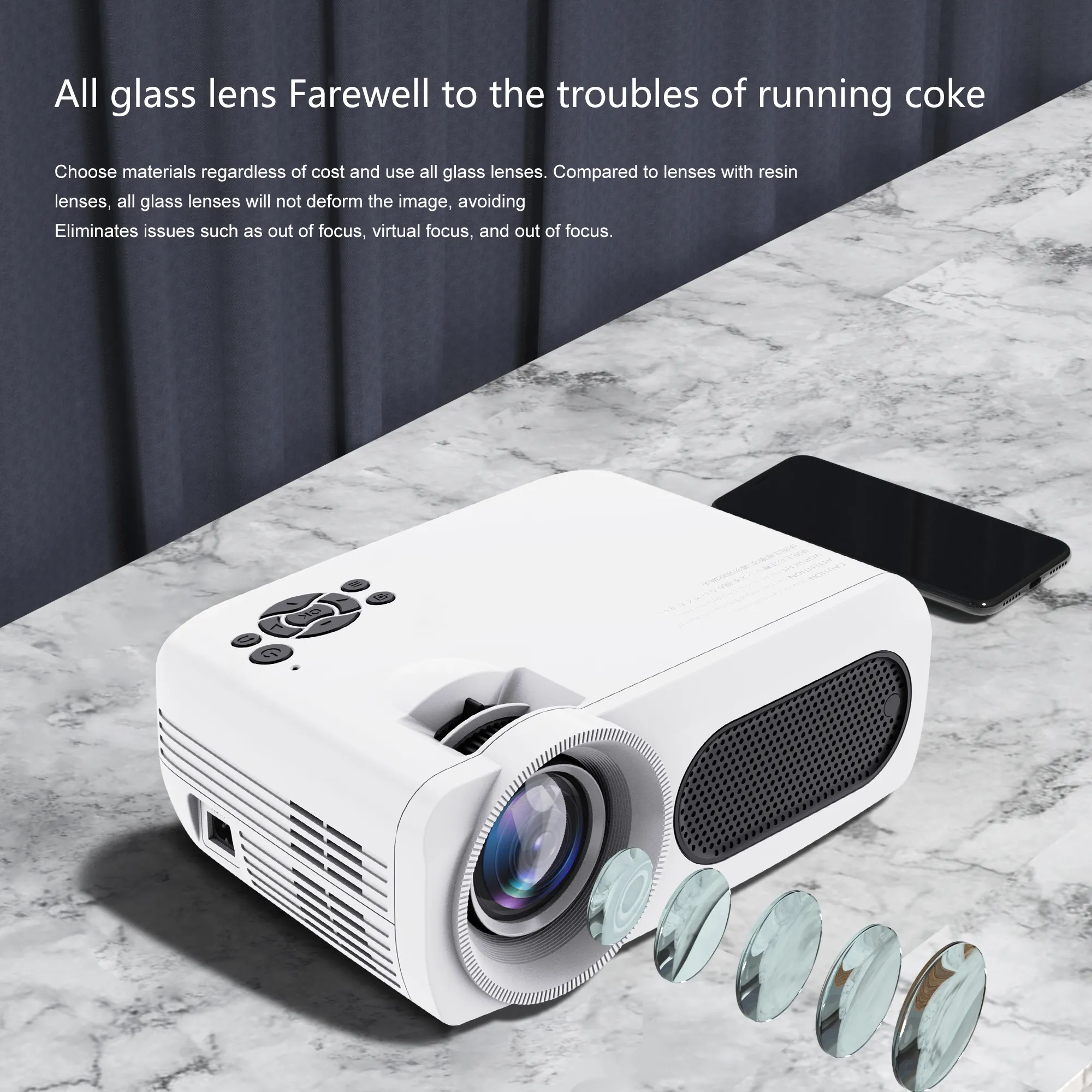 DHgate.com:M7 White Portable LED Projector, 1080p HD Projector with ...