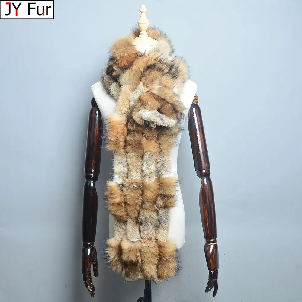 Women's Winter Real Rex Rabbit Fur Scarf Genuine Warm Neck Warmer ...