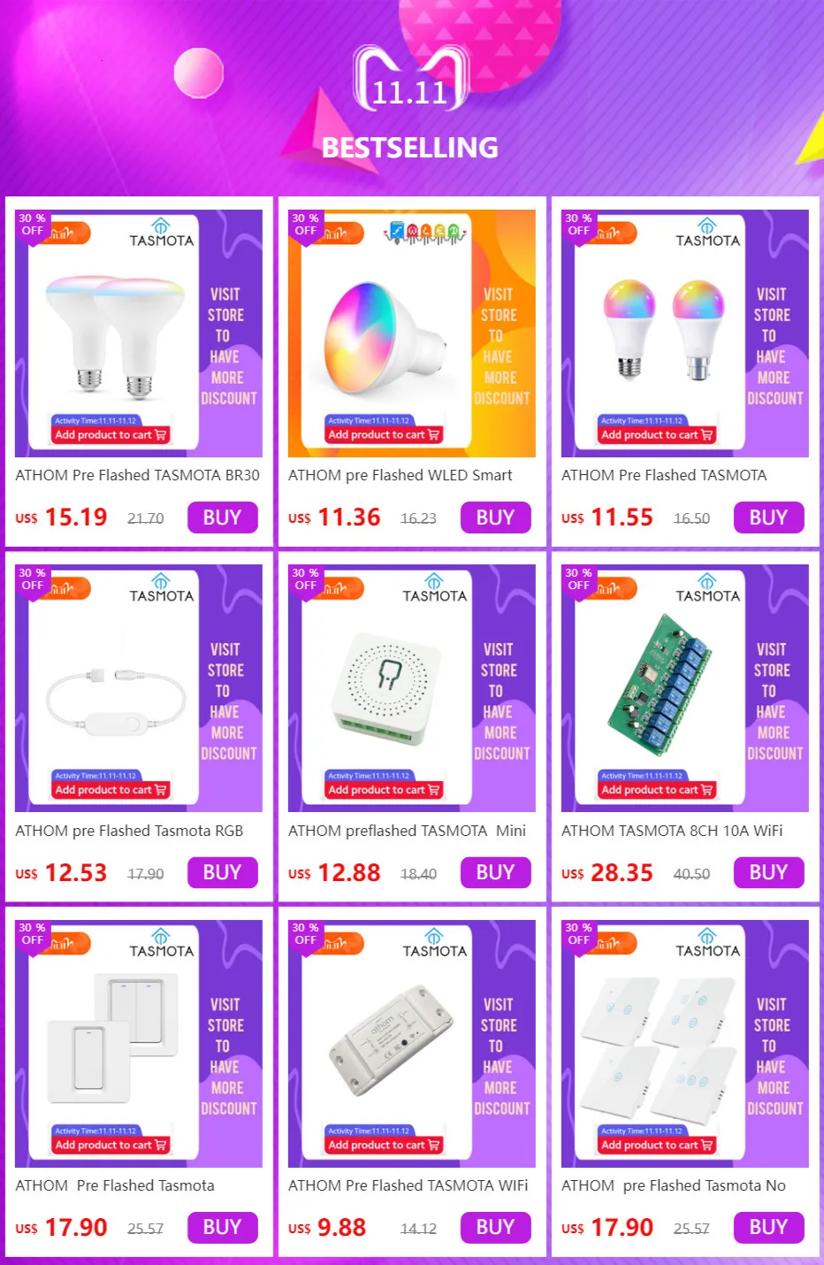 DHgate.com:Athom Smart Home Preflashed TASMOTA Australian Plug ...