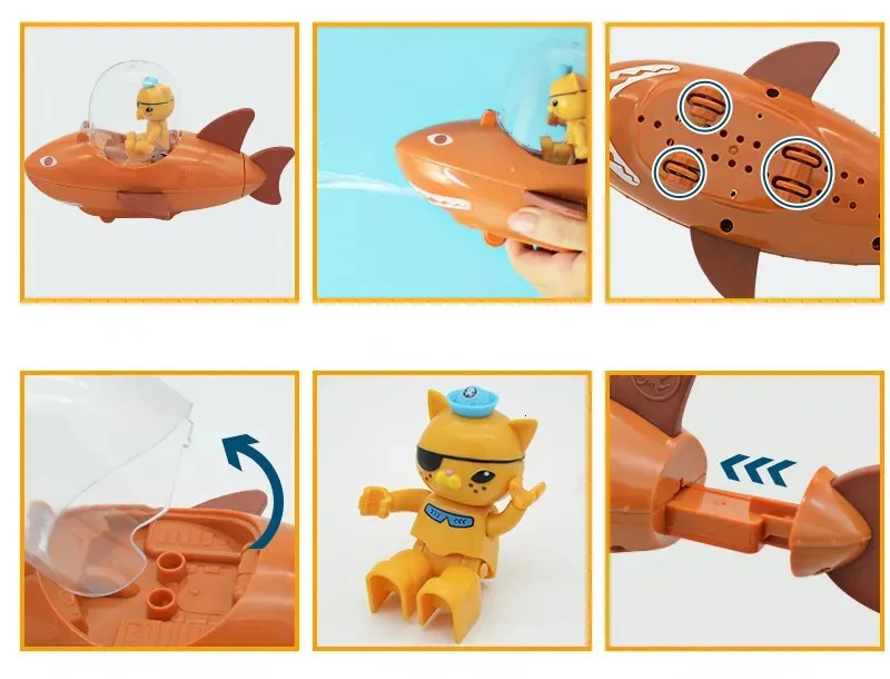 Sea Creature Bath Toys Submarine With Figures Kids' Water Toy Boat For ...