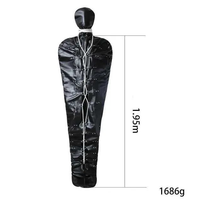 Bondage Mummy Faux Leather Full Body Binder Harness Bondage Sleeping ...