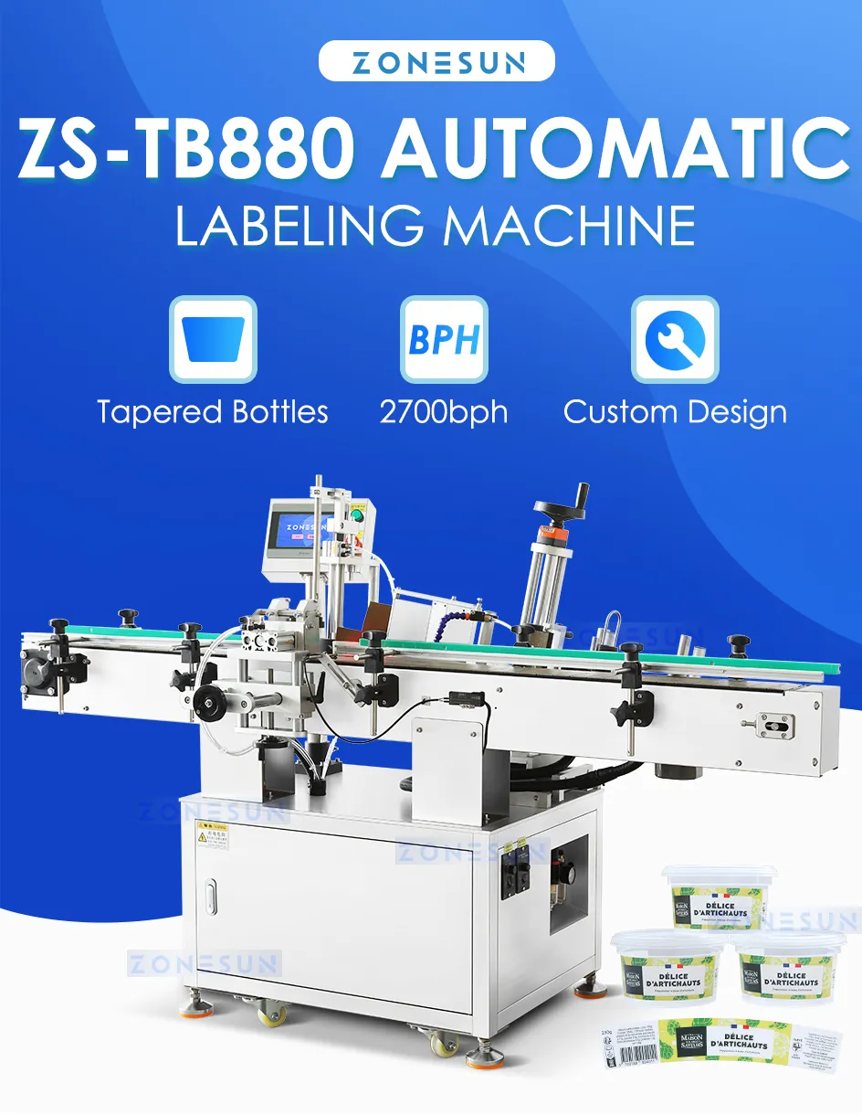 Zonesun Automatic Tapered Label Applicator Bottle Labeling Machine ZS ...