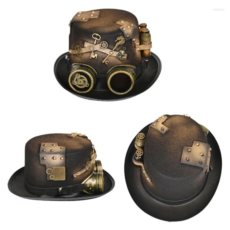 Steampunk Vintage Style Baseball Caps With Goggles Gothic Style Top Hat ...