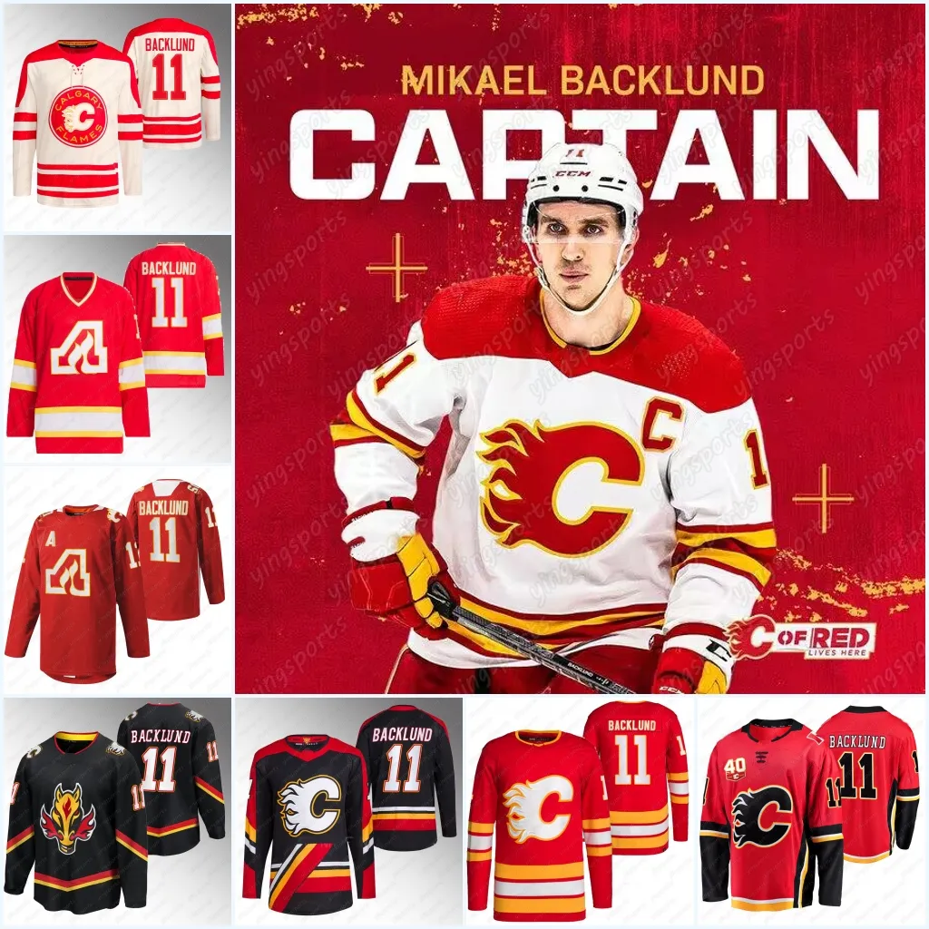 11 Mikael Backlund Captain Calgary 2023 Heritage Classic Jerseys Andrew ...