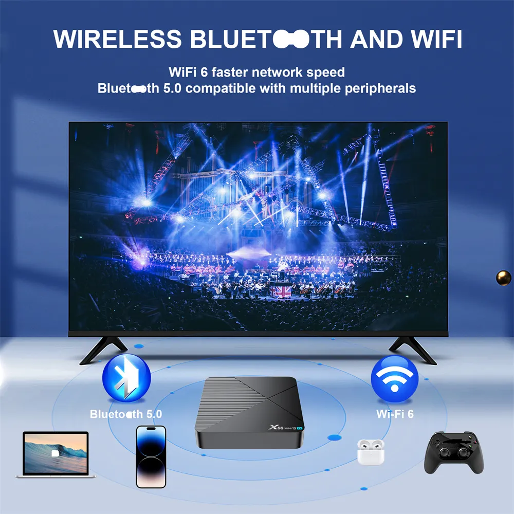 X88 MINI 13 ATV Android 13 OS Smart TV BOX 8K RK3528 WiFi6 Bt 5.0 Voice ...