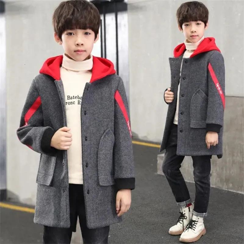 DHgate.com:Boys' Thick Woolen Hooded Plus Cotton Jacket, Autumn Winter ...