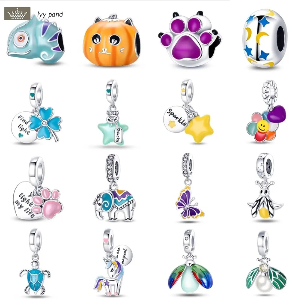 Glow in the Dark Sterling Silver Charms - 925 Beads for Jewelry Making ...