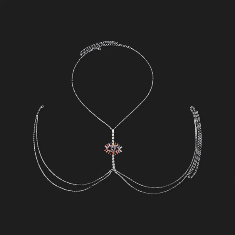 DHgate.com:Evil Eye Rhinestone Chest Chain Multicolor Body Harness ...