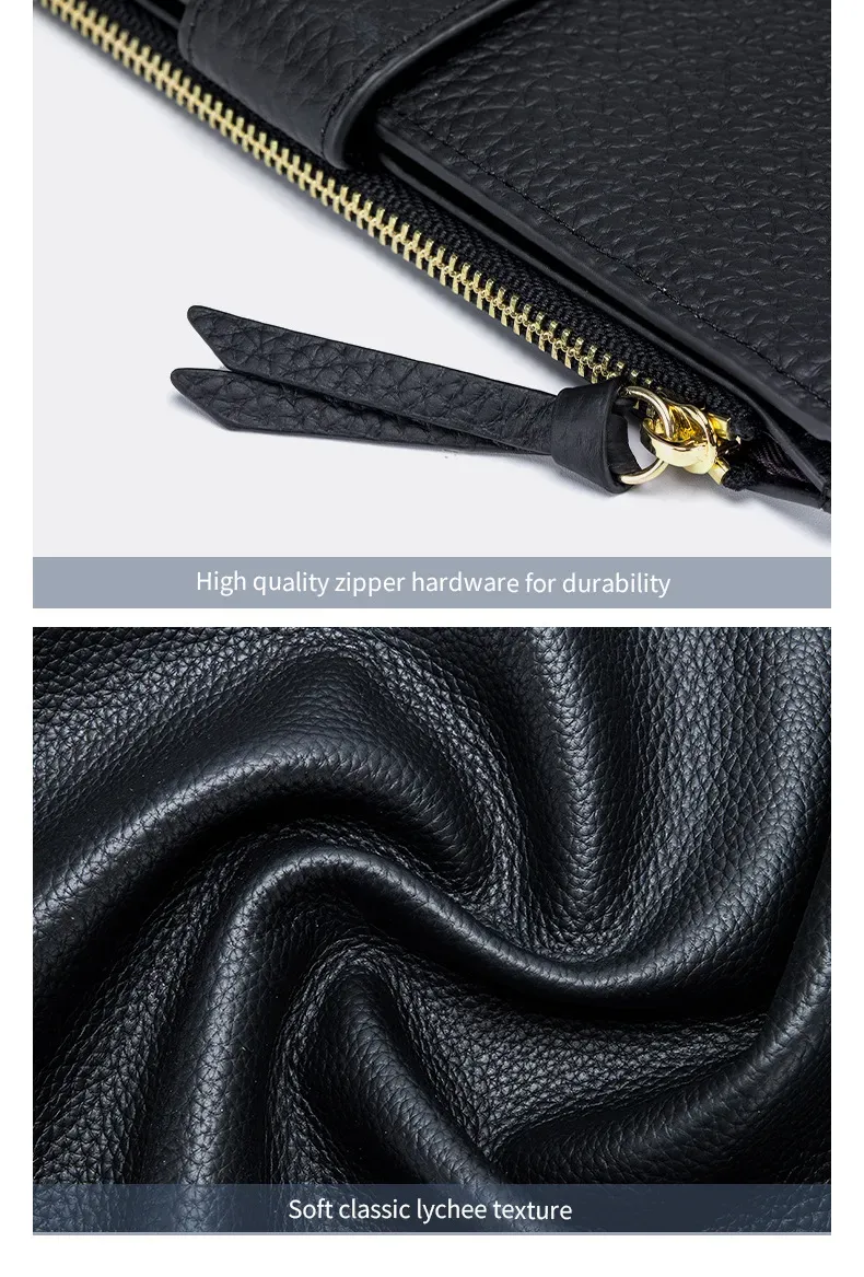 Designer Cowhide Clutch Wallet With Multi Card Slots And Phone Pocket ...