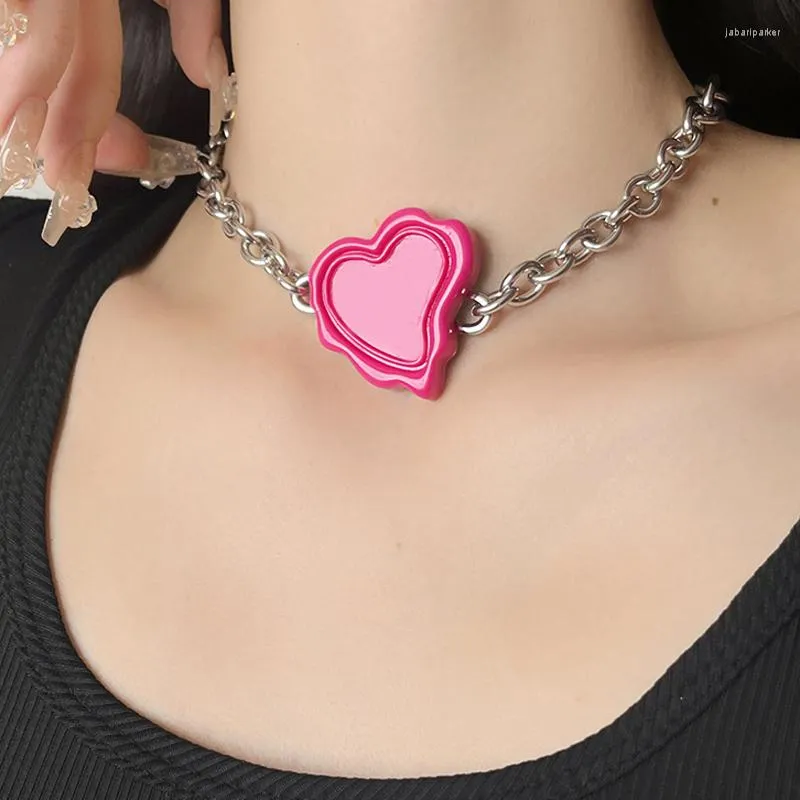DHgate.com:Y2K Choker Necklace for Women, Sweet Heart Pendant Subculture Design Chokers ...