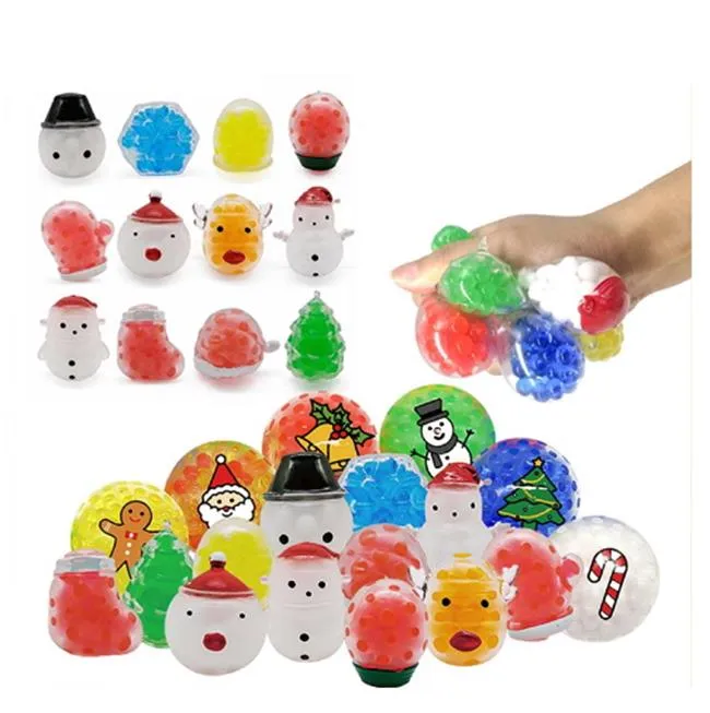 Christmas Stress Balls - Mini Squeeze Toys with Water Beads, Holiday ...
