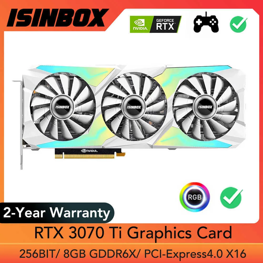ISINBOX RTX 3070 Ti Graphics Card 8Gb GDDR6X 256Bit Gaming Video Card For NVIDIA GeForce RTX ...