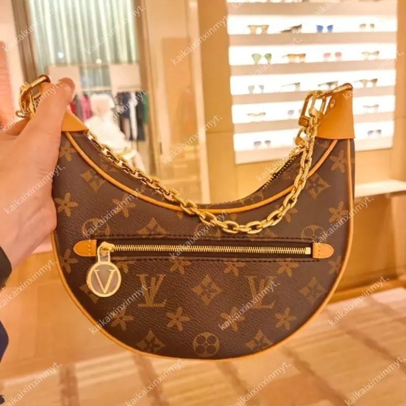 Designer Half Moon Shoulder Bags Women's Handbag Vintage Metal Chain ...