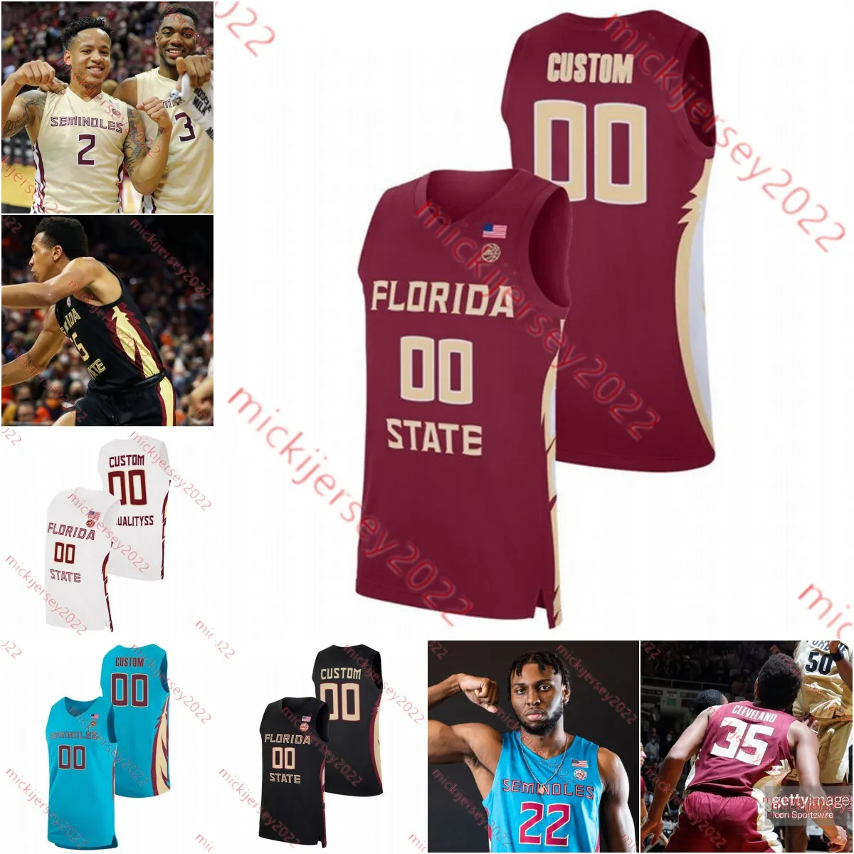 Malik Beasley Florida State Seminoles Basketball Jersey Naheem McLeod ...