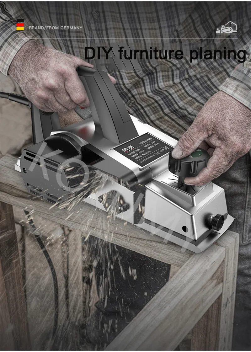 Electric Hand Planer Jig: Portable Woodworking Planer With 82mm Cutting ...